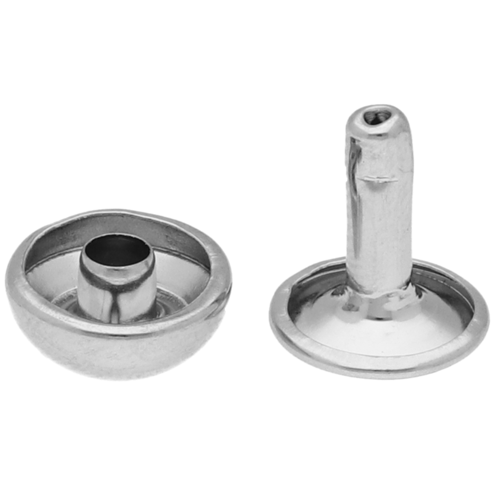 'Nickel Plated' 10 mm x 10 mm Dome Rivet