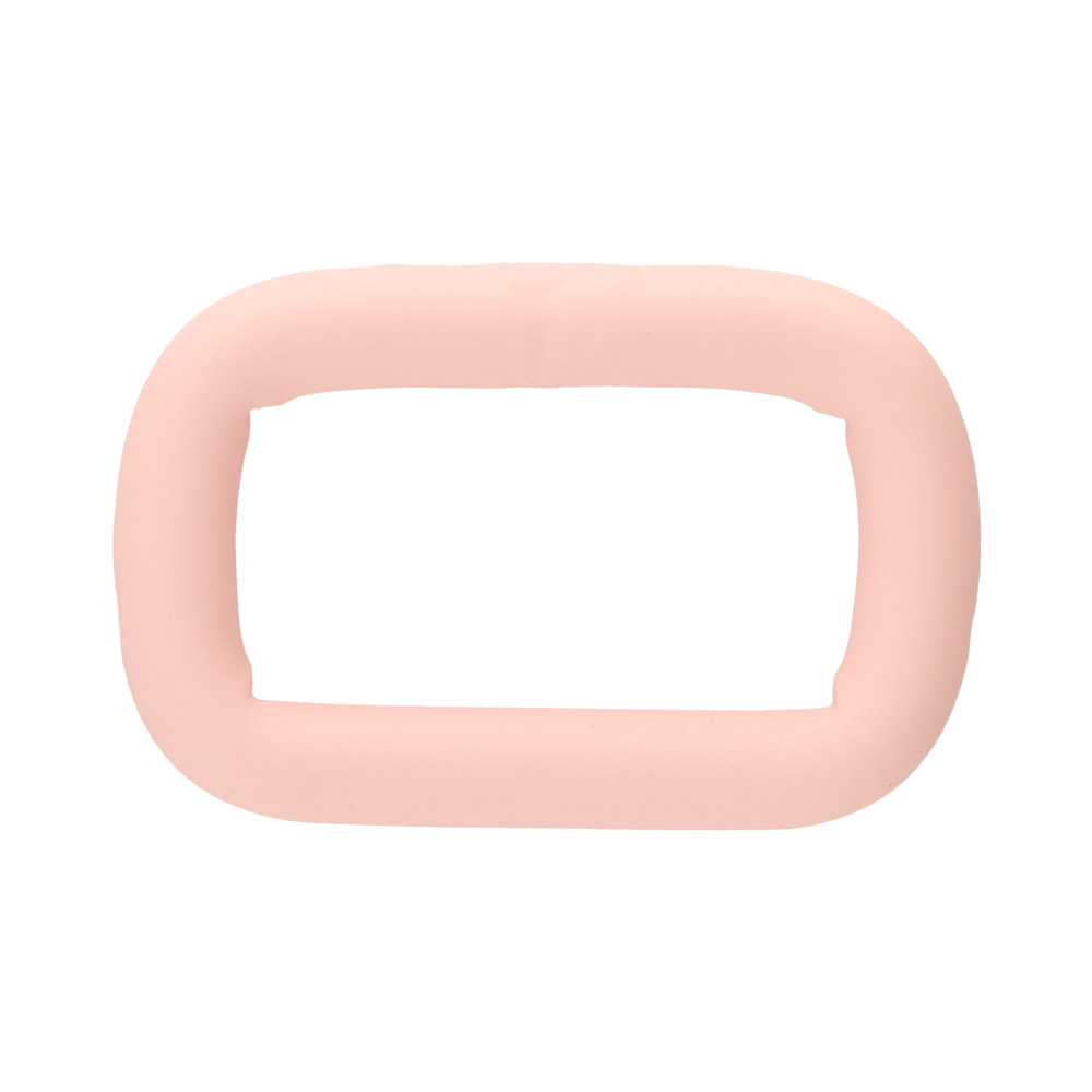 Pink Silicone 20 x 4 mm Stainless Steel Square Ring