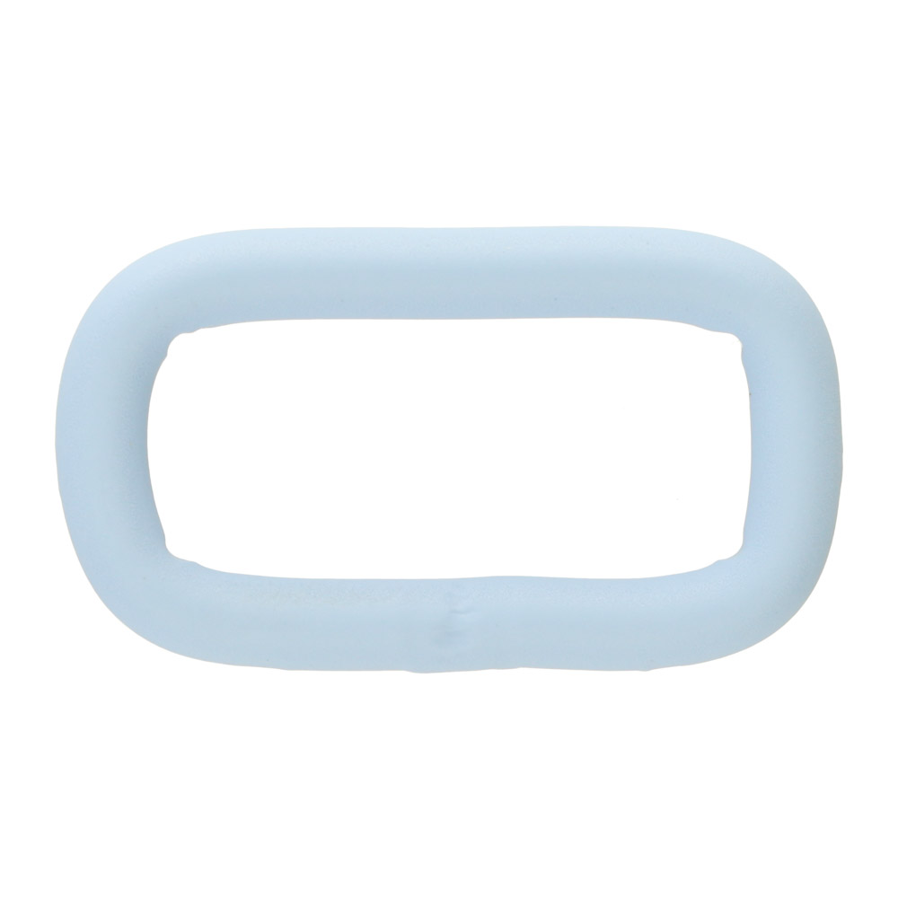 Light Blue Silicone 25 x 4 mm Stainless Steel Square Ring