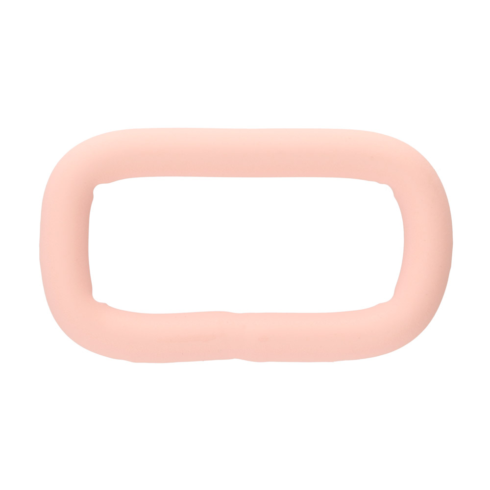 Pink Silicone 25 x 4 mm Stainless Steel Square Ring