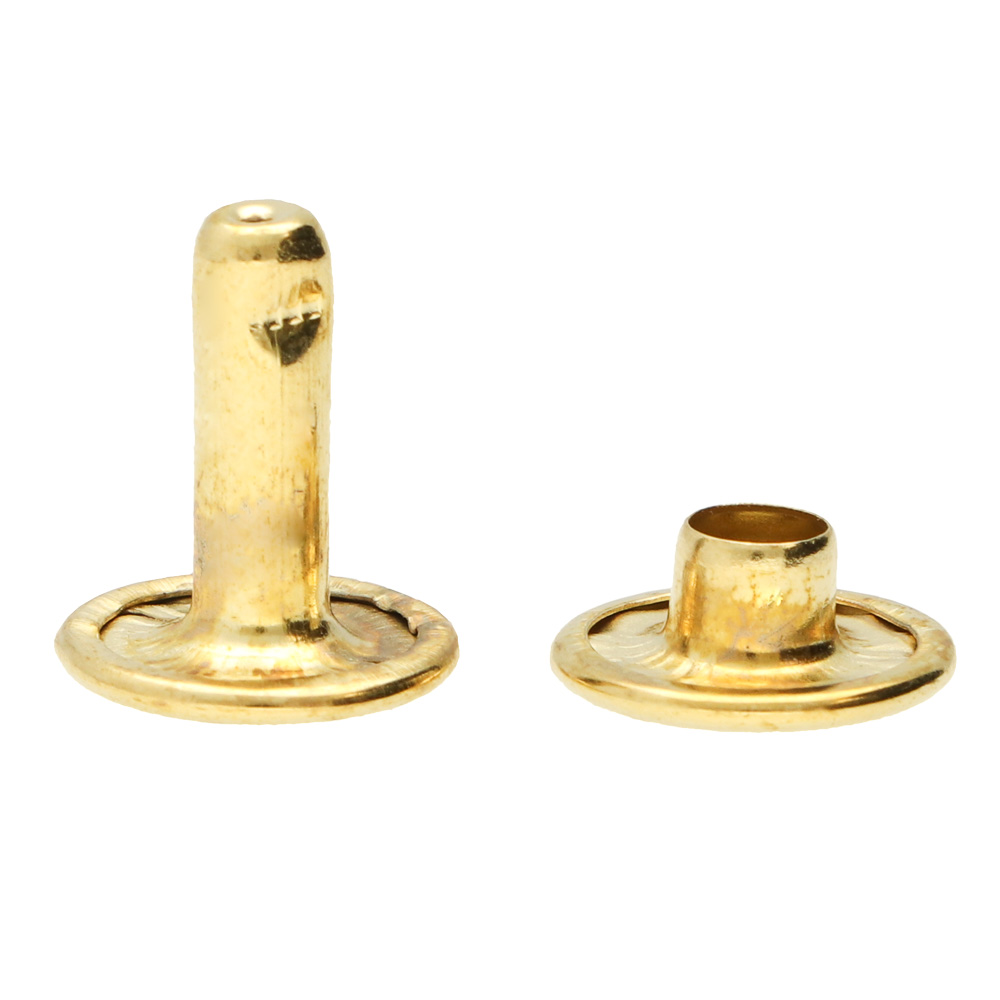Dubbele Kap Klinknagel 'Brass Plated' 13 mm