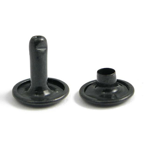 Double Cap Rivet Black