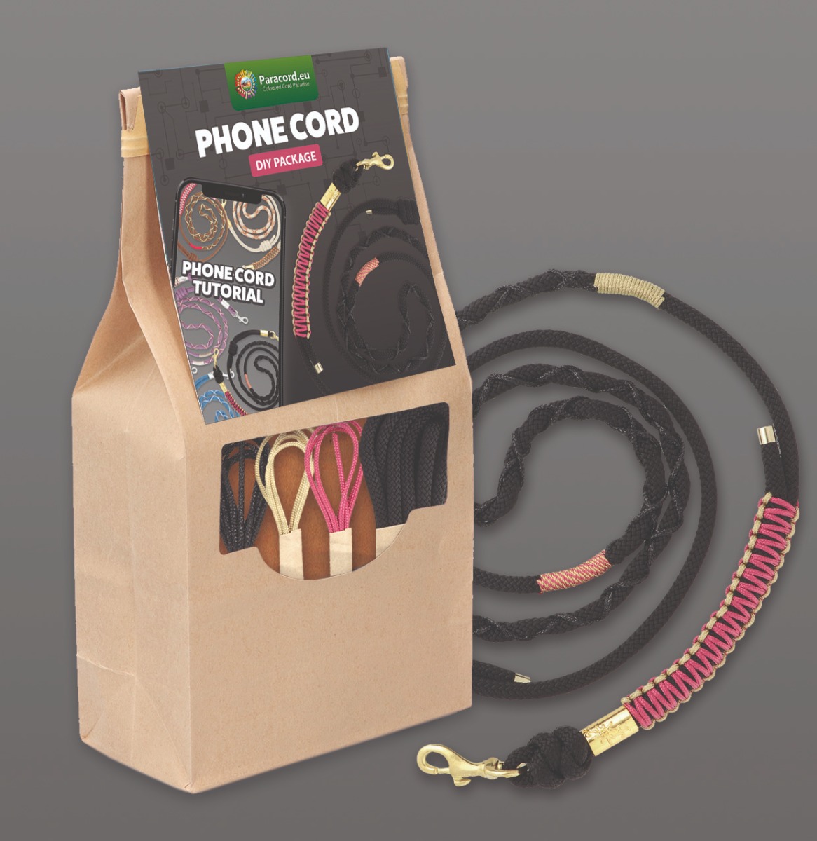 DIY Kit ''Vulcanic Ruby'' - Make your own adjustable Phone Cord